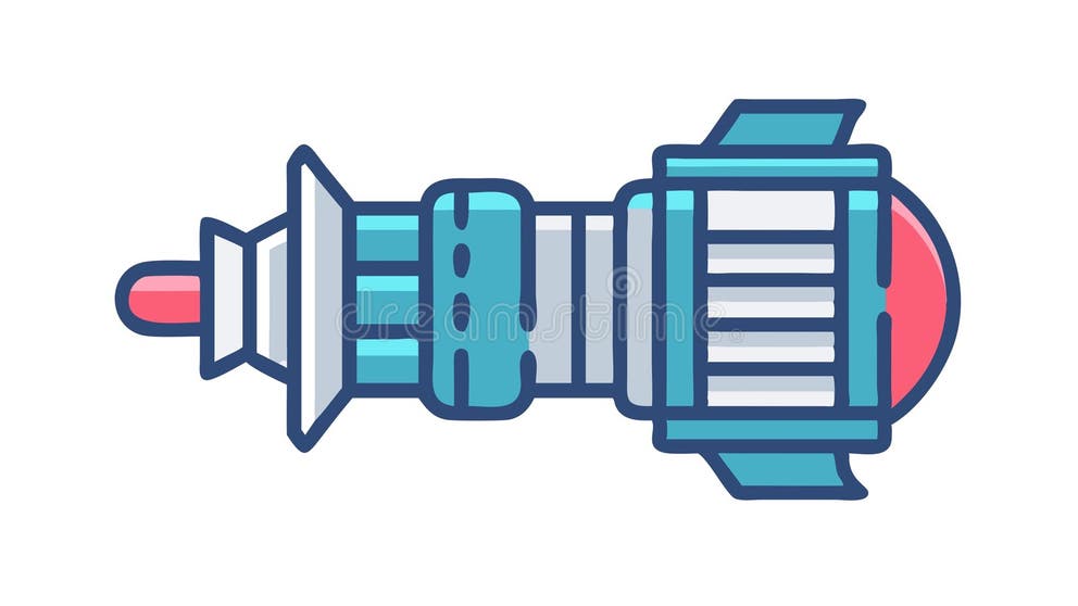 Complex Rocket Engine or Sci-Fi Thruster Assembly, Vector Design ...