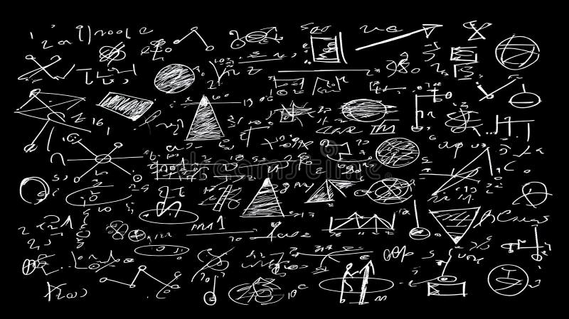 Complex Scribbles on a Blackboard Representing Scientific Calculations ...