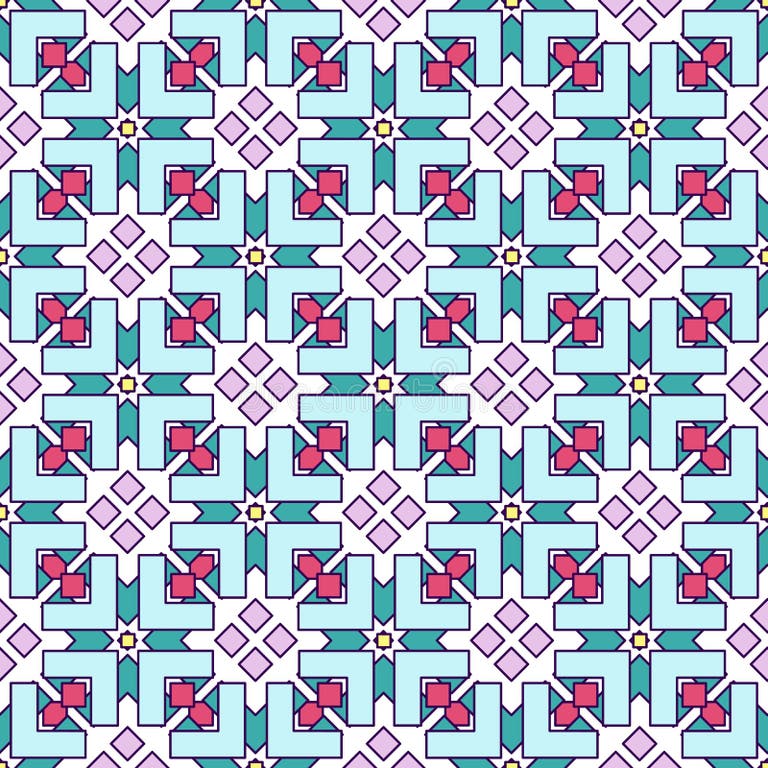 Complex Seamless Multi-layered Pattern, Intersecting Colored Curly ...