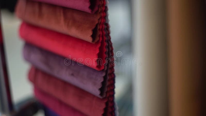 Selection of Fabric from a Wide Range Stock Video - Video of fashion ...
