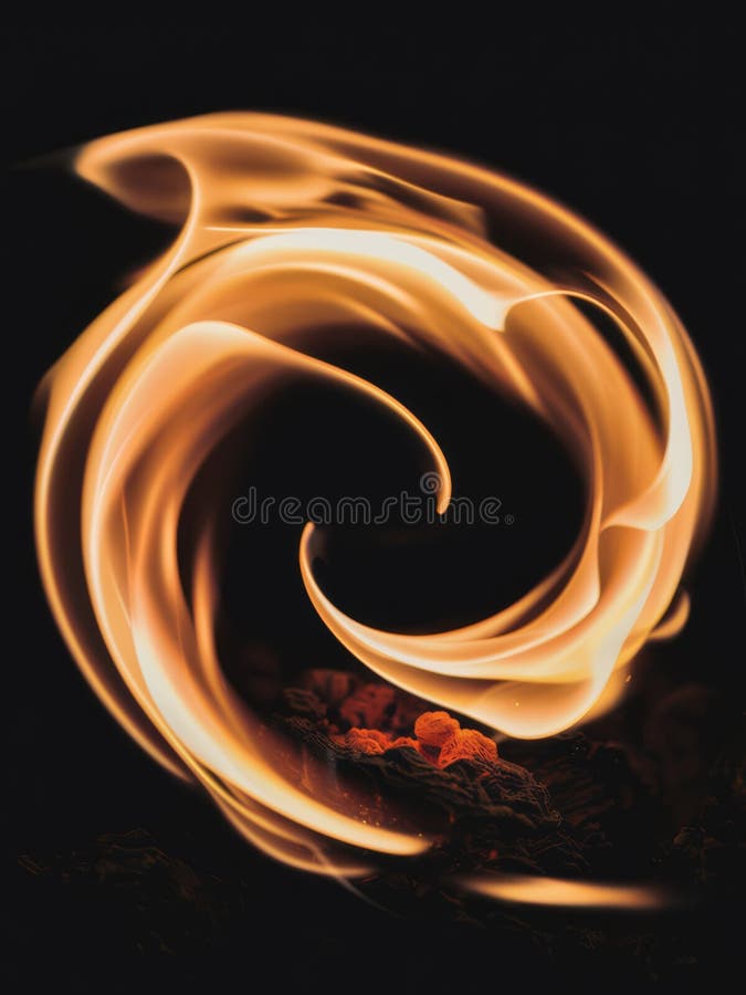A Complex Shaped Fire is Burning, AI Stock Photo - Image of cooking ...