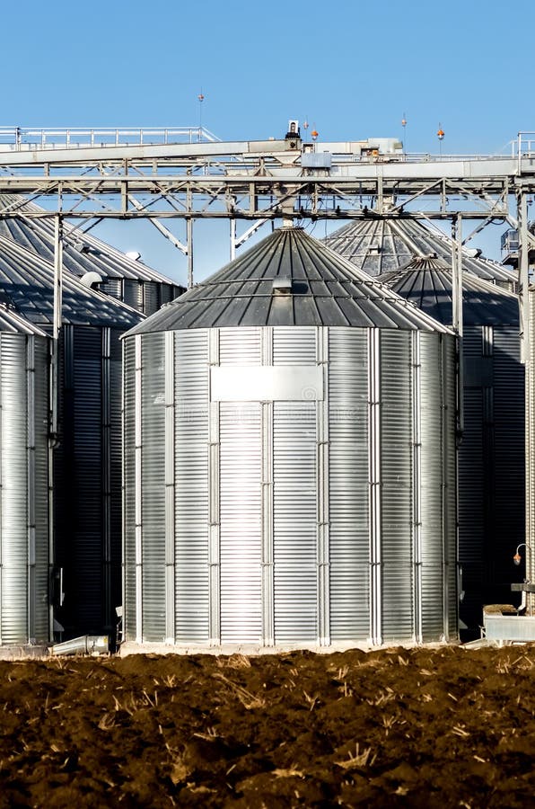 The Complex Silo Installations for the Storage of Grain Standing in the ...