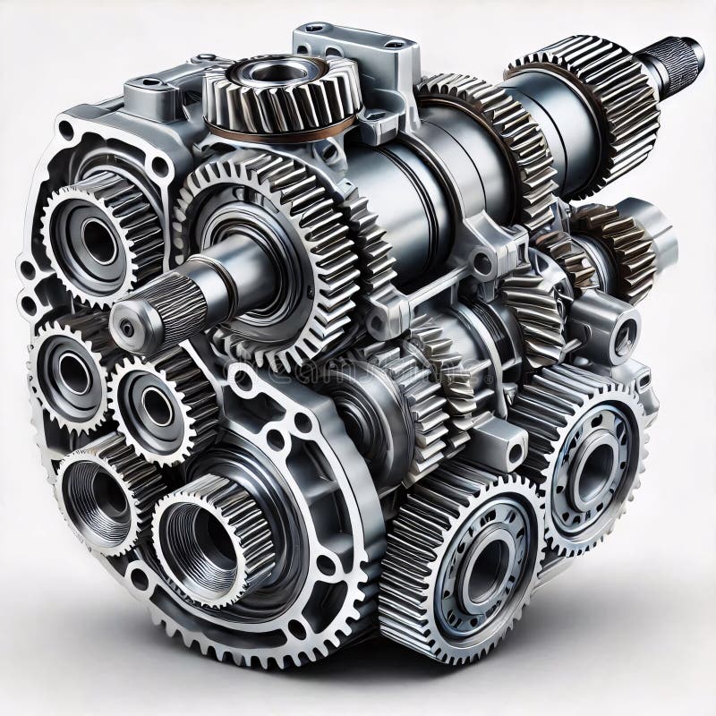 A Complex Silver Gear Transmission System with Multiple Gears and ...
