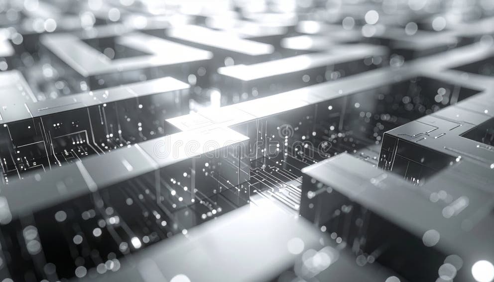 Complex Silver Maze Background Representing Challenges and Problem ...