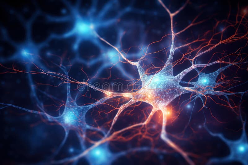 Complex Single Neuron Synapses. Generate Ai Stock Image - Image of ...
