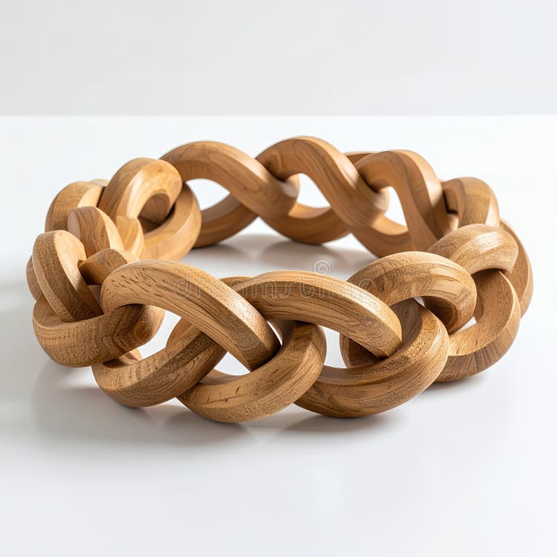 Interlocked Wooden Loops Creating a Continuous Circular Form Sculpture ...
