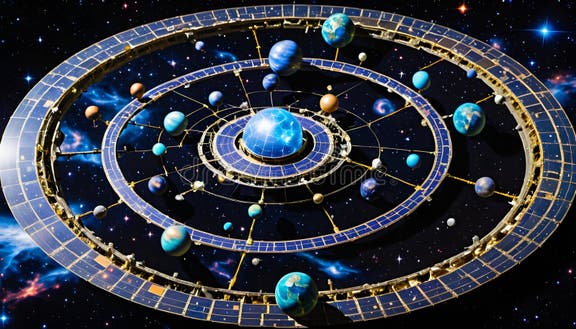 Futuristic Galactic Orrery Display Stock Photo - Image of galactic ...