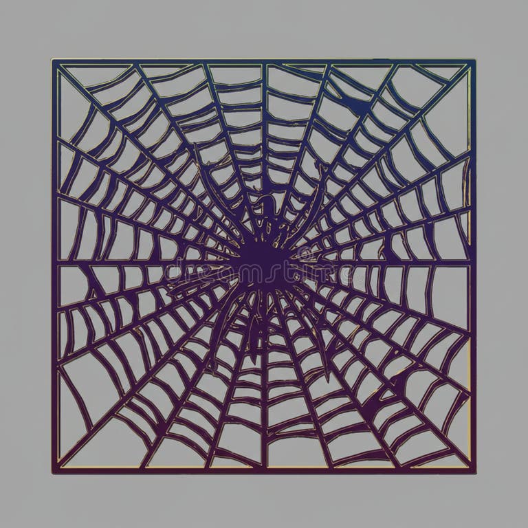 A Complex Spiderweb Design is Rendered within a Square Frame with a ...