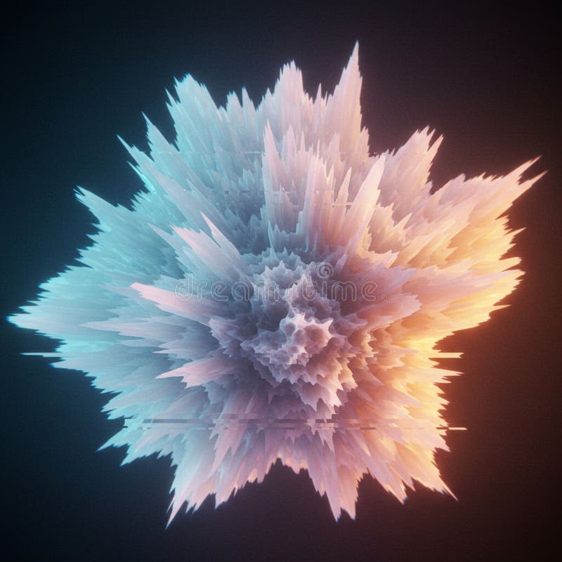 A Complex, Spiky 3D Fractal Structure Floating Against a Dark ...
