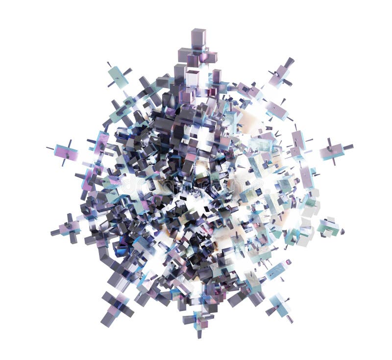 Complex Spiky Structure with Interlocking Geometric Shapes Stock ...