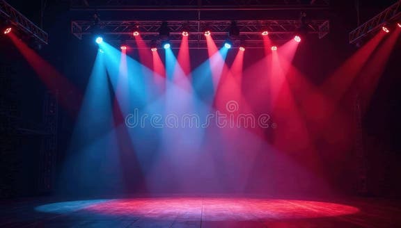 Complex Stage Rigging, Lighting Trusses Overhead, Professional ...