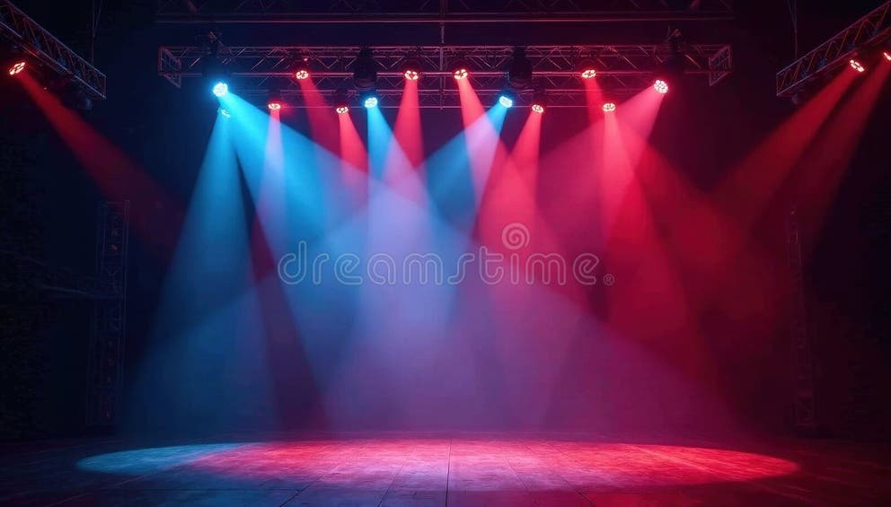 Complex Stage Rigging, Lighting Trusses Overhead, Professional ...