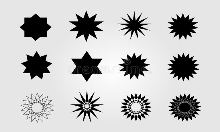 Complex Star Icon Set Vector Stock Vector - Illustration of complex ...