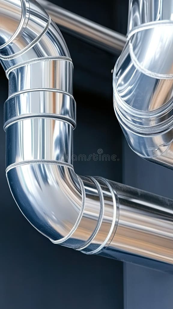 Complex Steel Piping and Lines Guide Flow Paths in an Industrial Plant ...