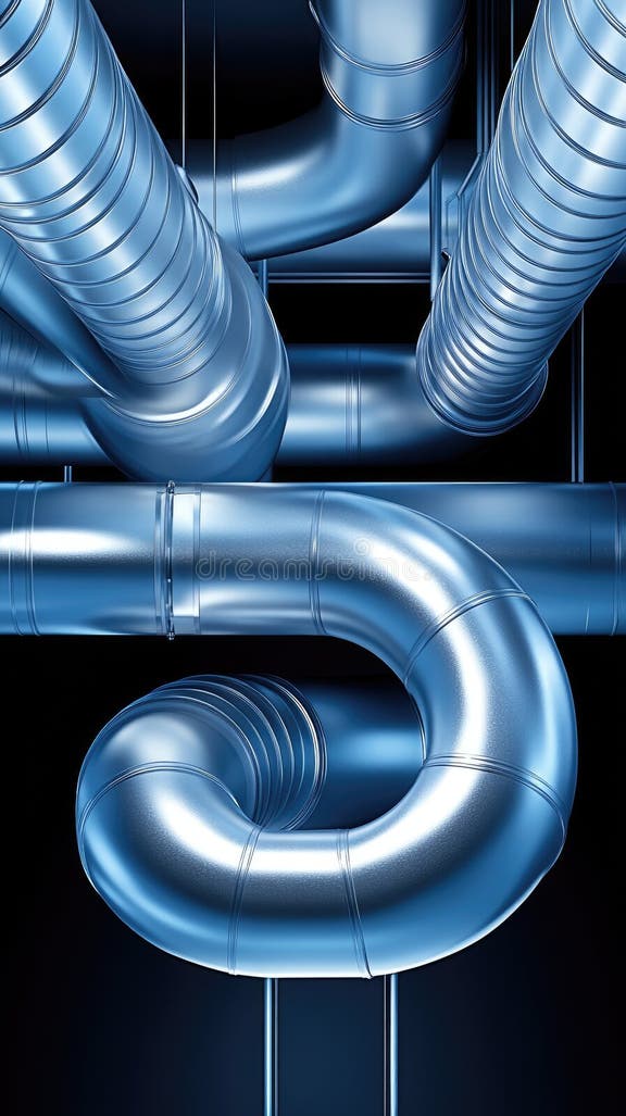 Complex Steel Piping and Lines Guide Flow Paths in an Industrial Plant ...