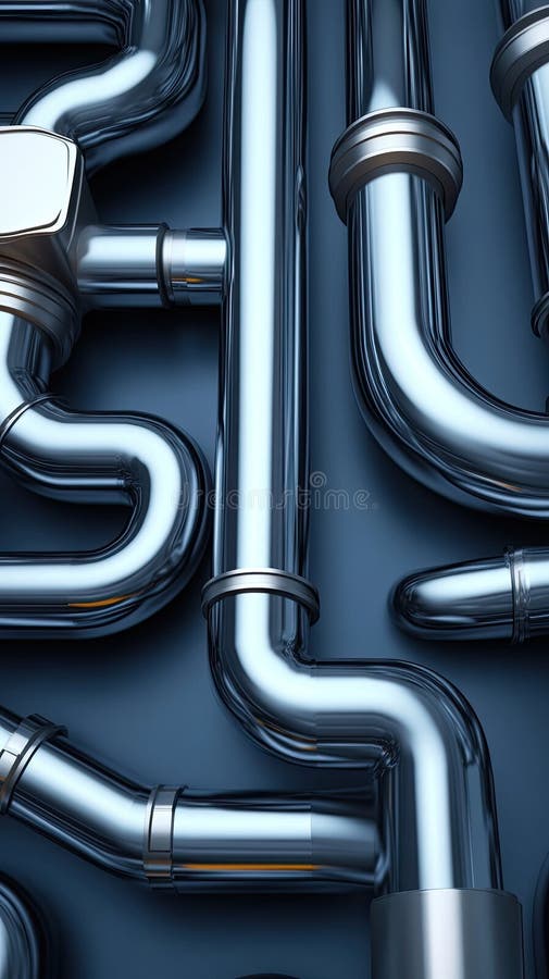 Complex Steel Piping and Lines Guide Flow Paths in an Industrial Plant ...