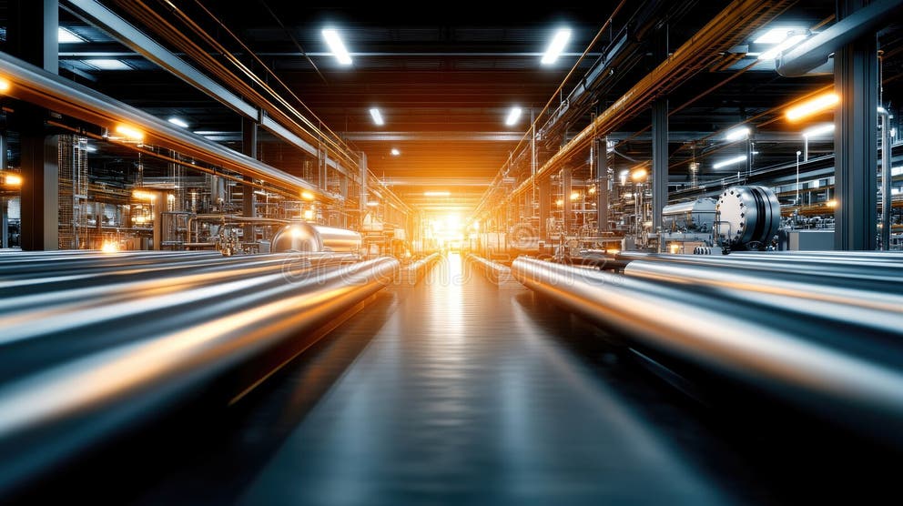 Complex Steel Piping and Lines Guide Flow Paths in an Industrial Plant ...