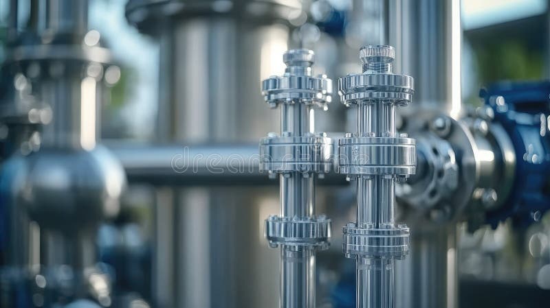 Complex Steel Piping and Lines Guide Flow Paths in an Industrial Plant ...