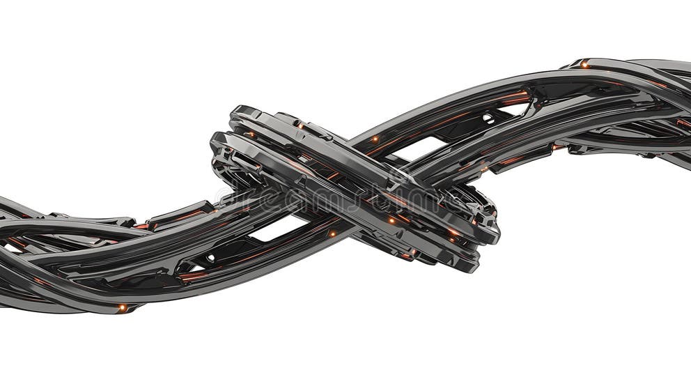 A Complex Structure of Interwoven Black Metallic Segments with a Sleek ...