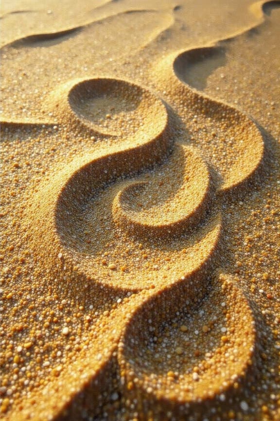 Complex Swirling Sand Patterns, Tide Carved Shapes, Element, Curve ...