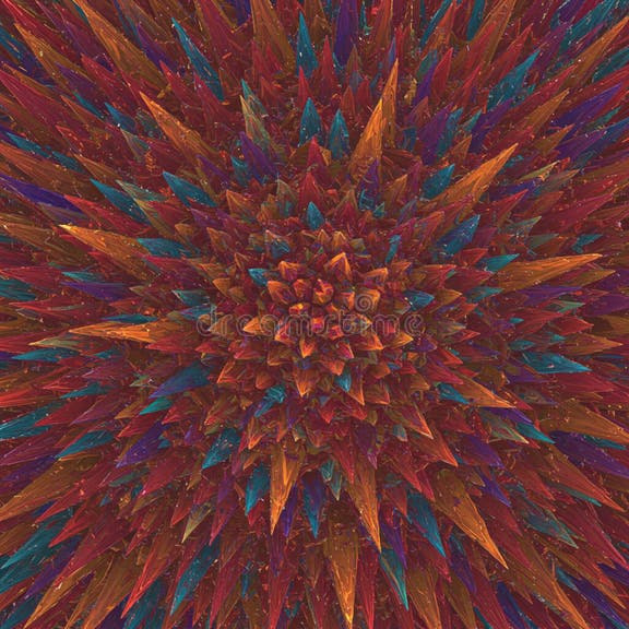A Complex, Symmetrical Pattern with a Spiky, Starburst Design. Sharp ...