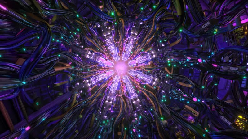 Complex Technological Core Pulsating with Energy Stock Footage - Video ...