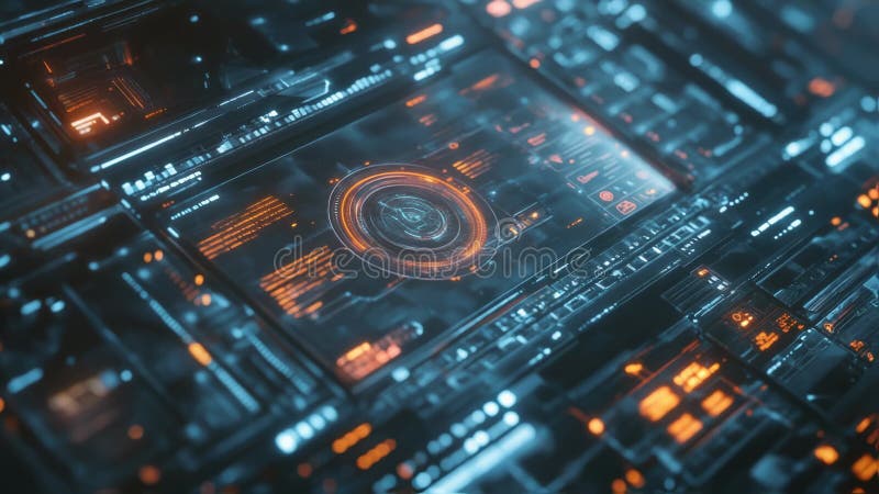 Futuristic Interface Displaying Changing Data and Information Stock Footage - Video of ...