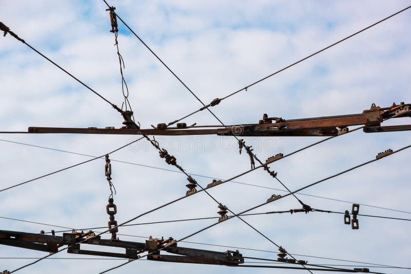 Complex of tram network stock image. Image of close - 125260367