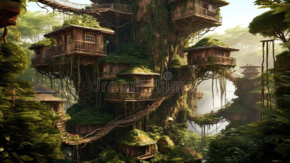 Treehouse Complex Stock Illustrations – 40 Treehouse Complex Stock ...