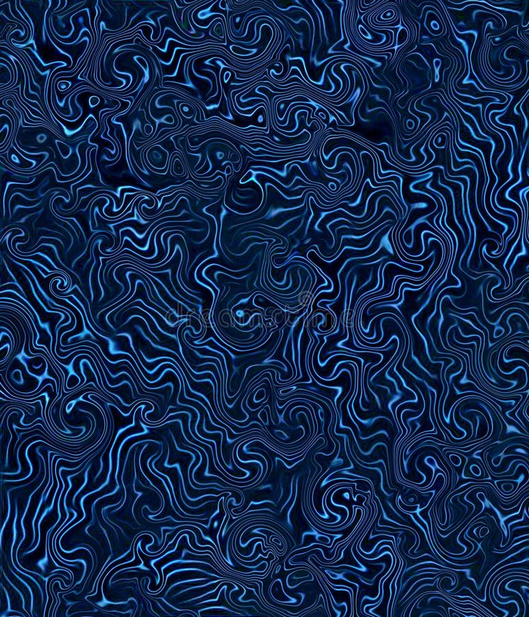 Complex Turbulence Distortion Pattern in Turquoise Blue Curves Stock ...