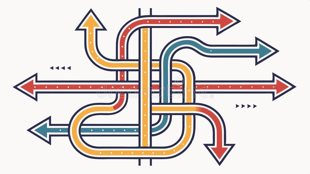 Intersecting Arrows Forming a Knot Vector Design Generative AI Stock ...