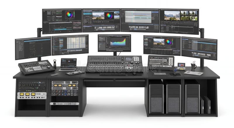 Video Editing Workstation Setup Stock Illustrations – 367 Video Editing ...
