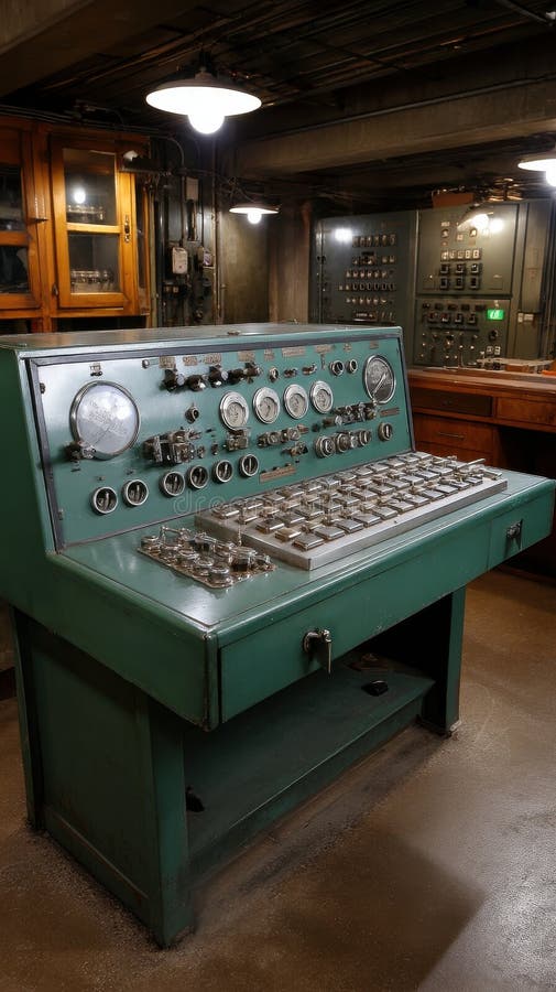 Vintage Control Panel with Buttons and Levers for Comics. Stock Image ...