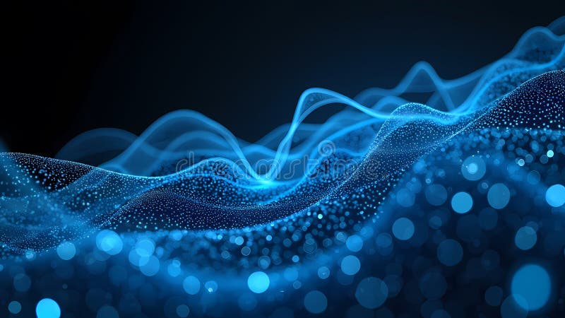 Complex Web Blue Light Trails Forming Energy Pattern Stock Illustration ...