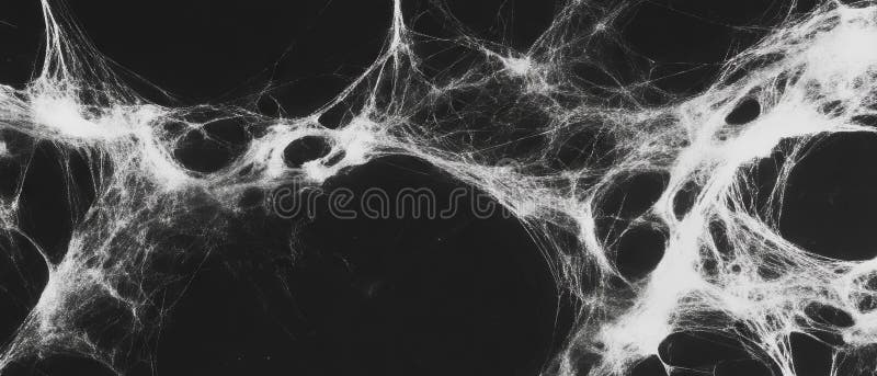 Intricate Spider Web Texture with Thick Threads Against a Solid Dark ...