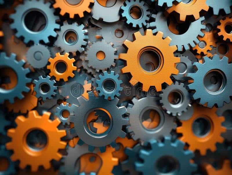 A Complex Web of Gears an Intricate Dance of Mechanical Interlocking ...