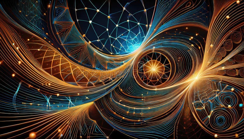 Complex Web of Lines and Shapes a Dynamic and Mesmerizing Abstraction ...