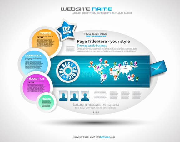 Complex Website Template - Elegant Design Stock Vector - Illustration ...