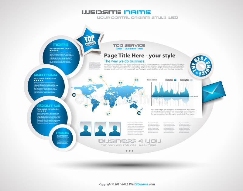 Complex Website Template - Elegant Design Stock Vector - Illustration ...