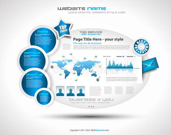 Complex Website Template - Elegant Design Stock Vector - Illustration ...