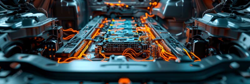 Complex Wiring and Connections between Battery Cells on an Electric ...