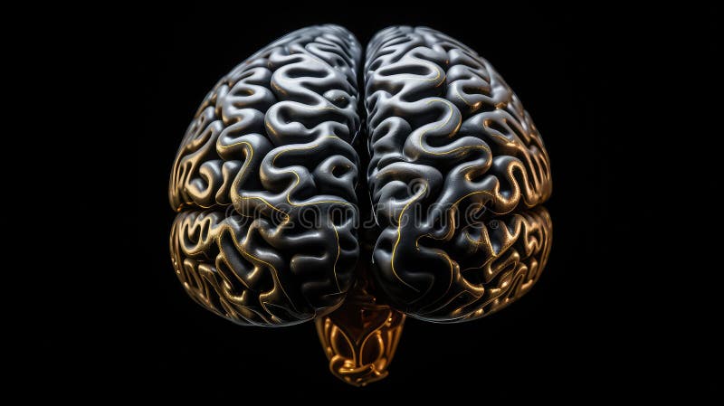 Complexity brain on black stock illustration. Illustration of structure ...