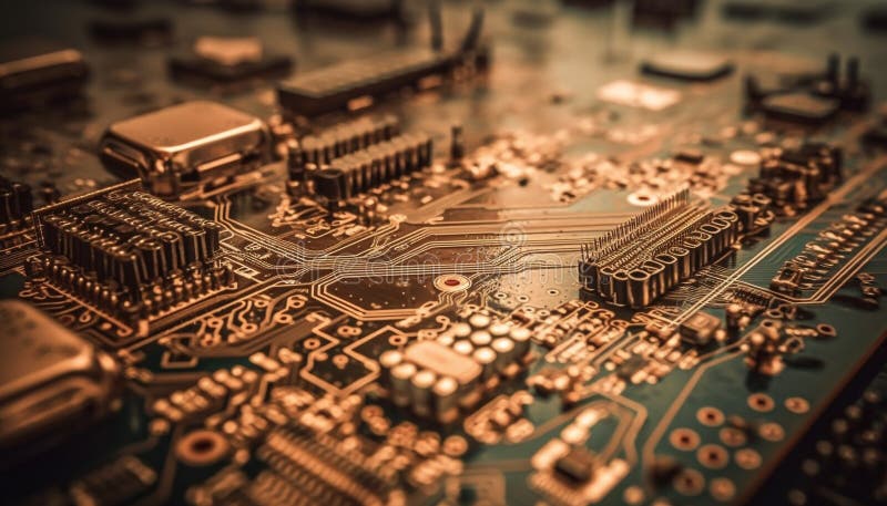 Complexity of Computer Chip Circuit Board Close Up Generated by AI ...