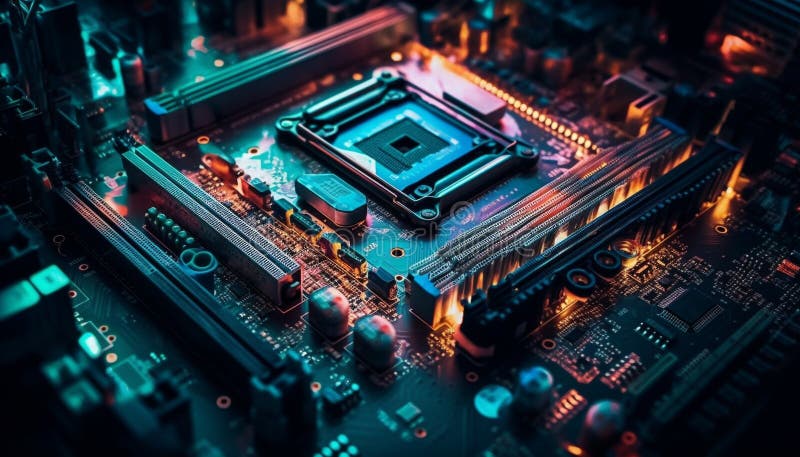 Complexity of Computer Chip Circuit Board Generated by AI Stock ...