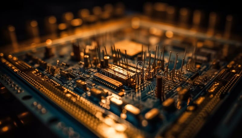 Complexity of Computer Parts Illuminated in Futuristic Digitally ...