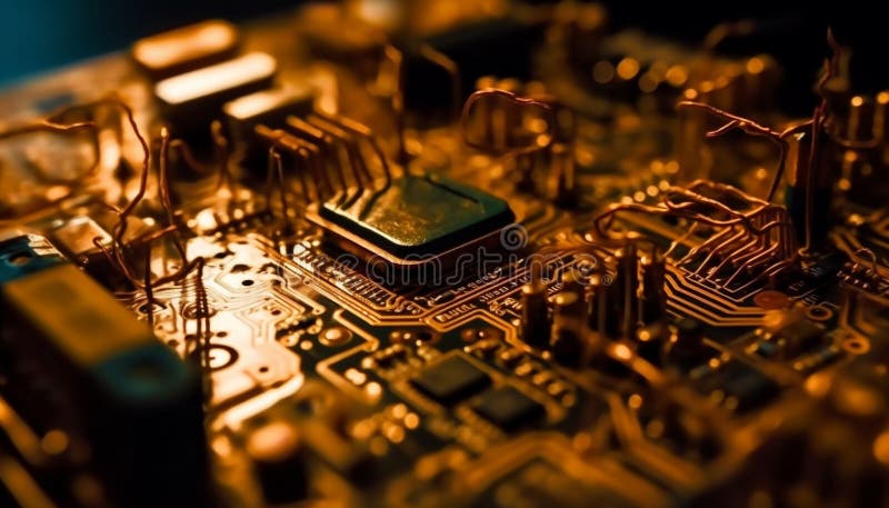 Complexity of the Electronics Industry Shown in Close Up Circuit Board ...