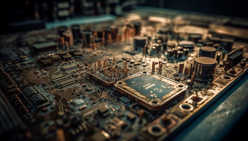 Complexity of the Electronics Industry Shown in Close Up Circuit Board ...