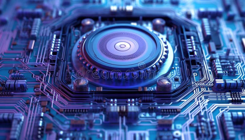 Complexity of Modern Computer Equipment Inside Desktop PC Circuit Board ...