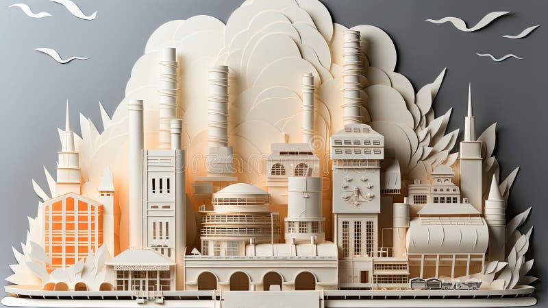 A Modern Manufacturing Complex Cast in Metal Stock Image - Image of ...