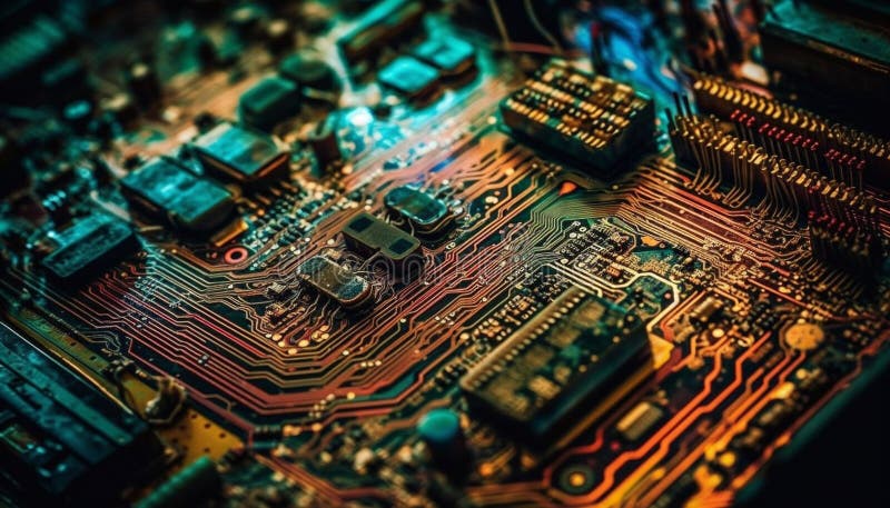 Complexity of Semiconductor Industry Shown in Close Up of Computer Chip ...